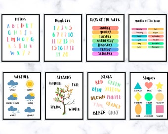 Seasons Months Days of Week Posters - Etsy