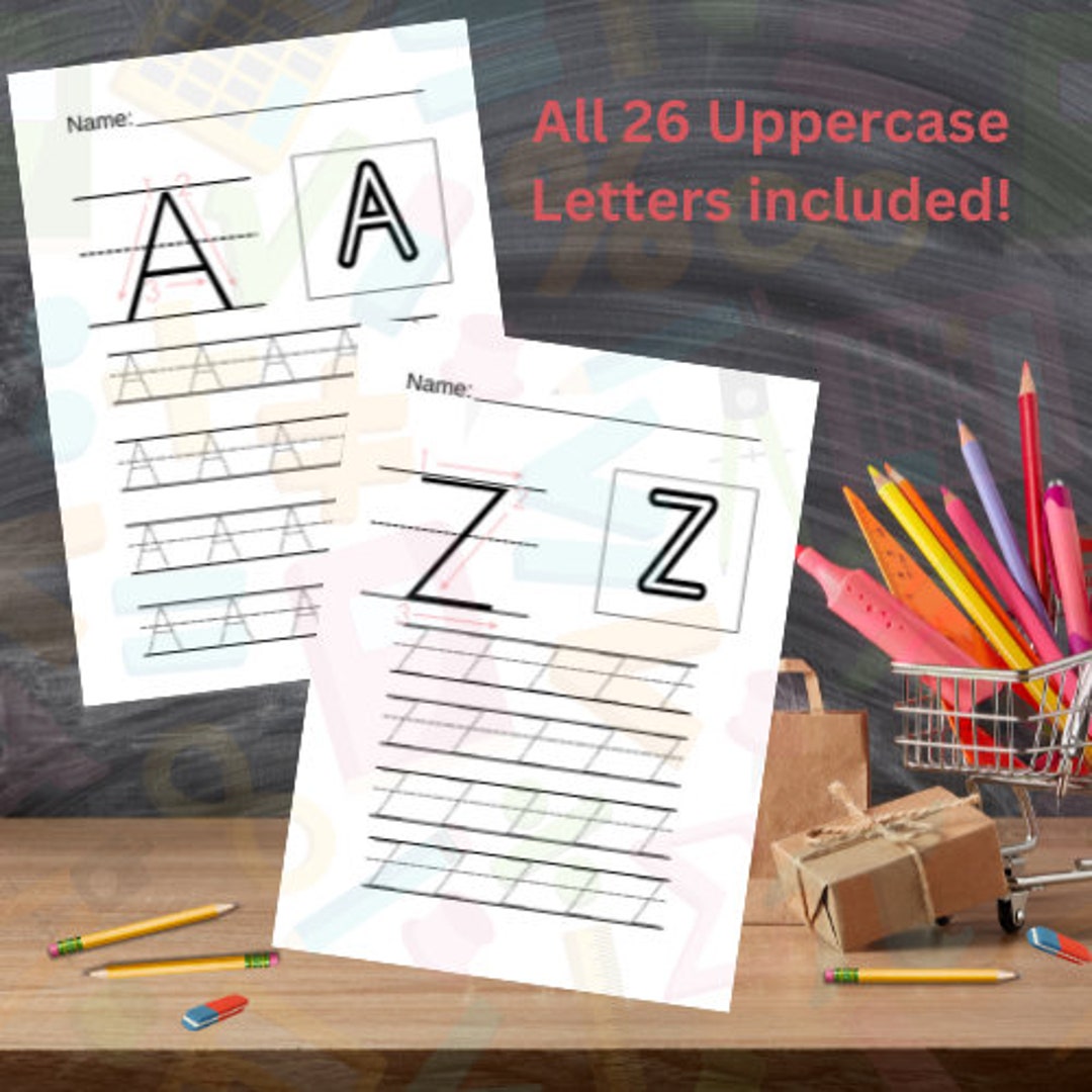 26 Printable Uppercase Alphabet Tracing Worksheets. Preschool ...