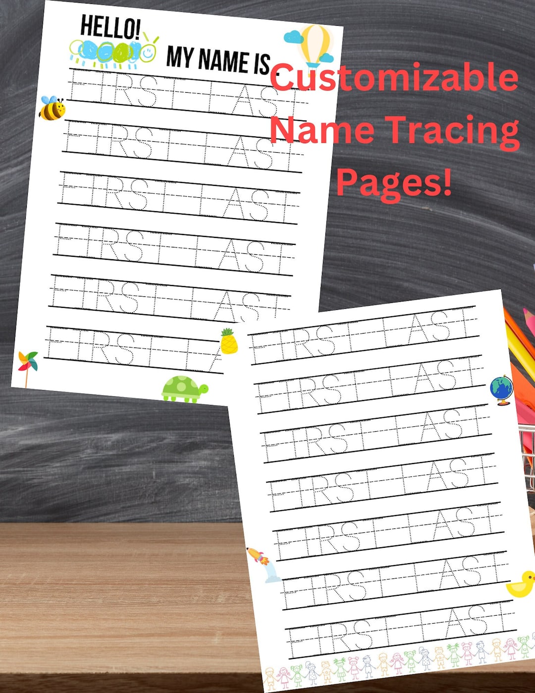 Customizable Name Tracing PDF Printable First Last Name - Etsy