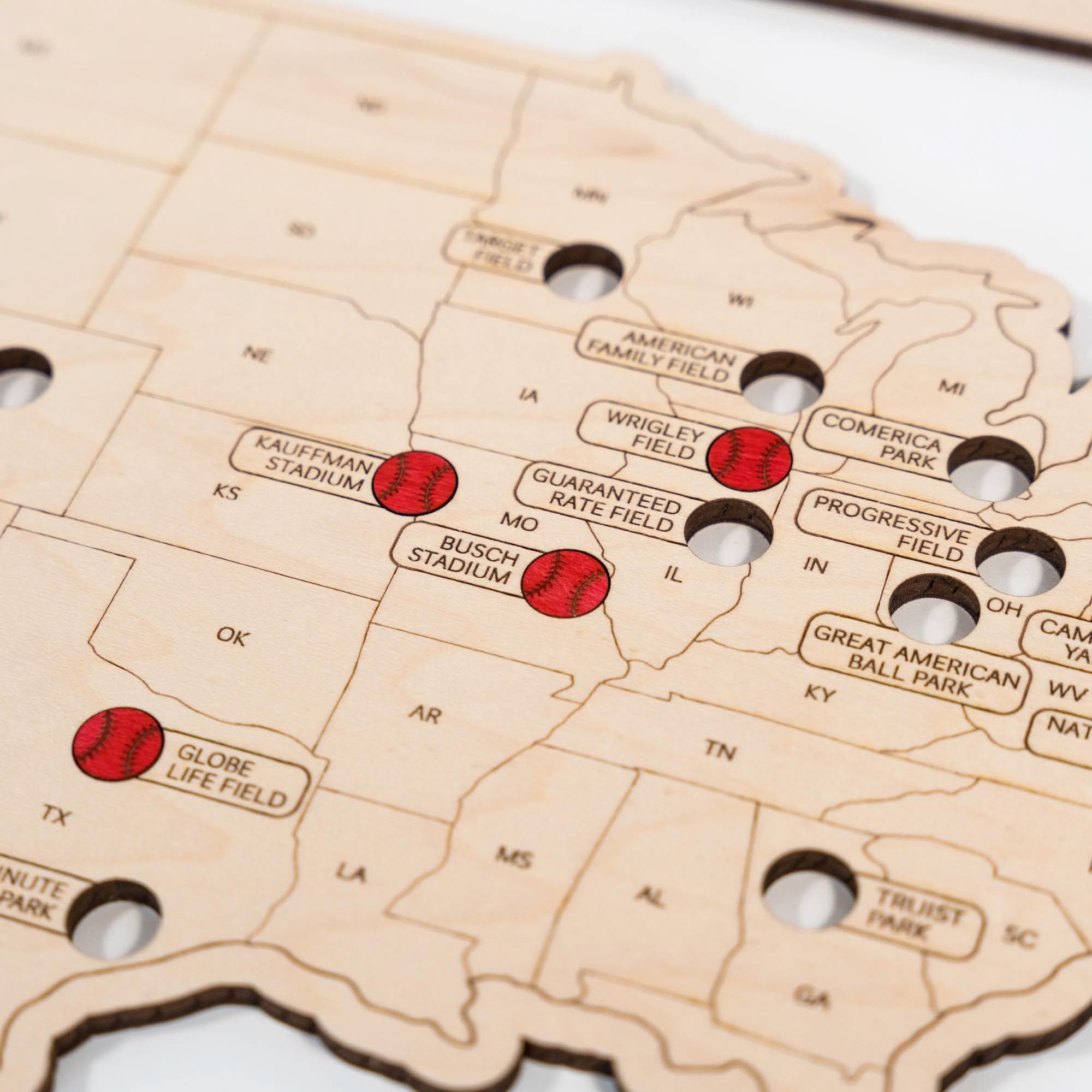 Personalized MLB Baseball Stadium Map - Wooden Ballpark Tracker ...