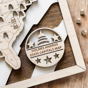 Personalized USA State Capitals Wooden Travel Map – Tracker Gift - Etsy