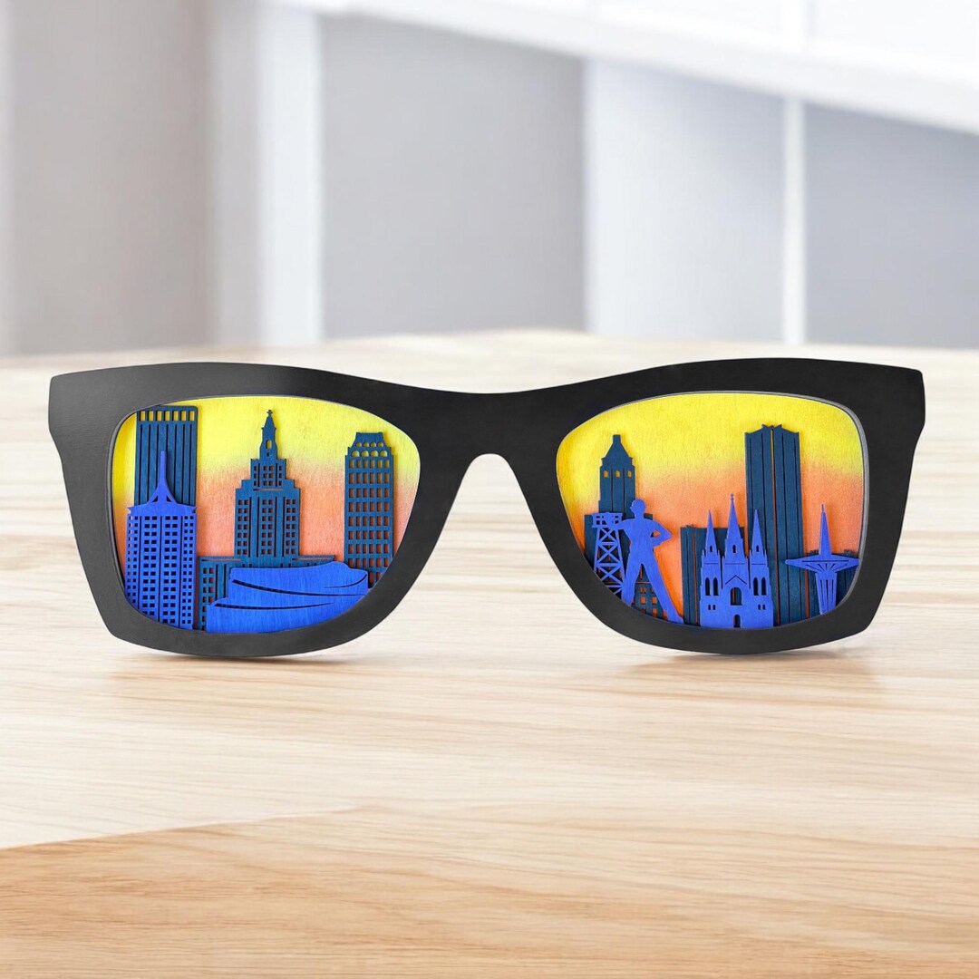 Tulsa Skyline Glasses | 3D Layered Cityscape | Oklahoma Gift | Tulsa ...