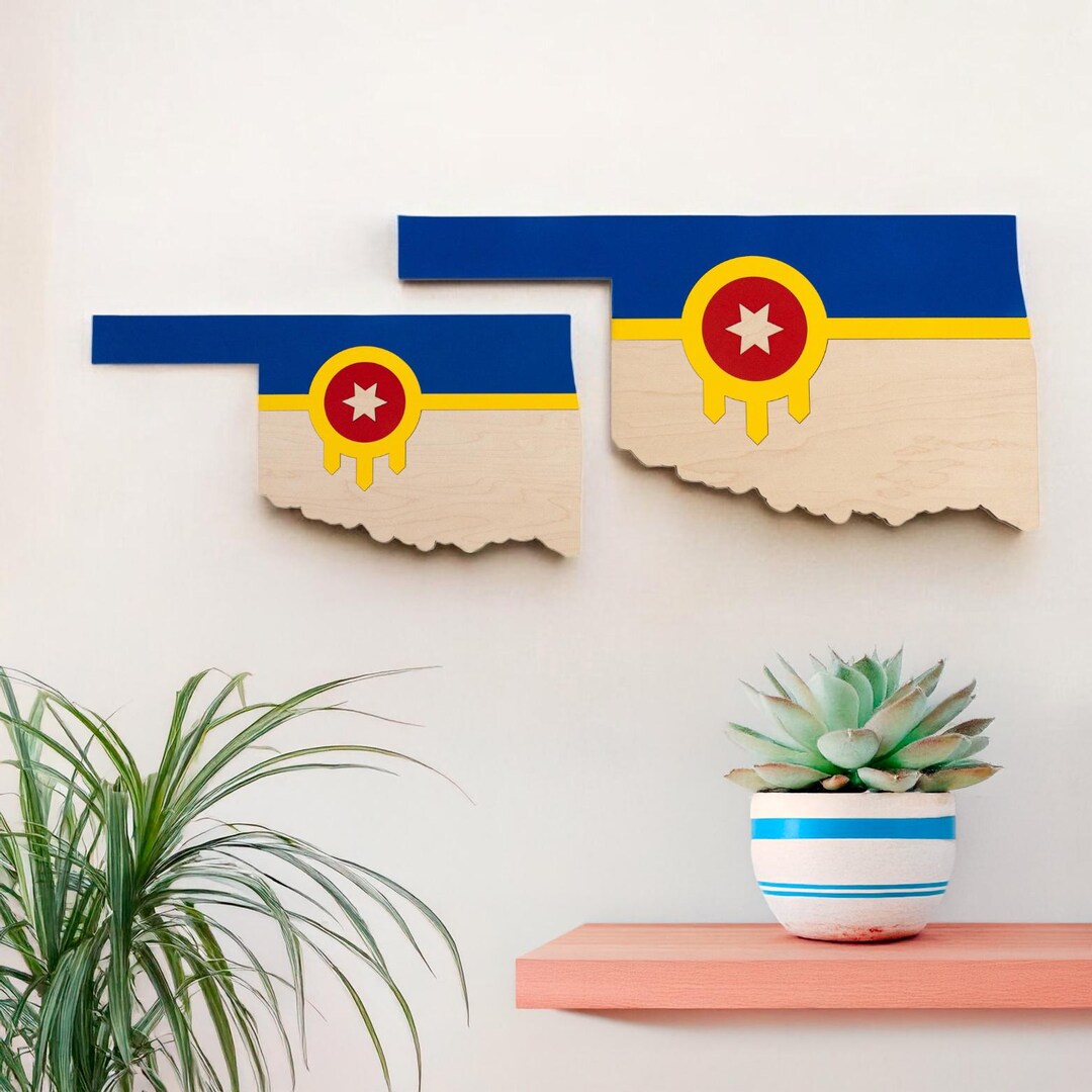 Tulsa Flag Oklahoma State Cutout - Wooden Wall Art, Tulsa Home Decor ...