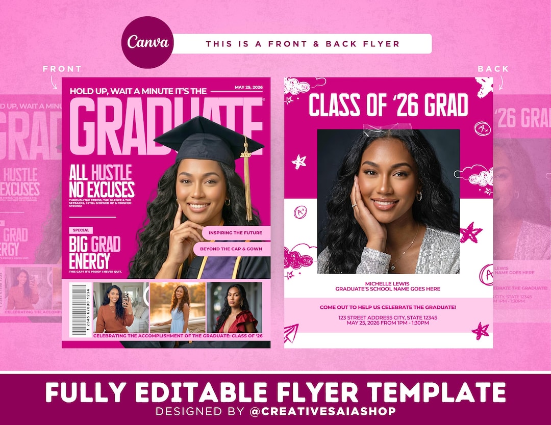 Graduation Magazine Cover Flyer Template | Social Media Campaign ...