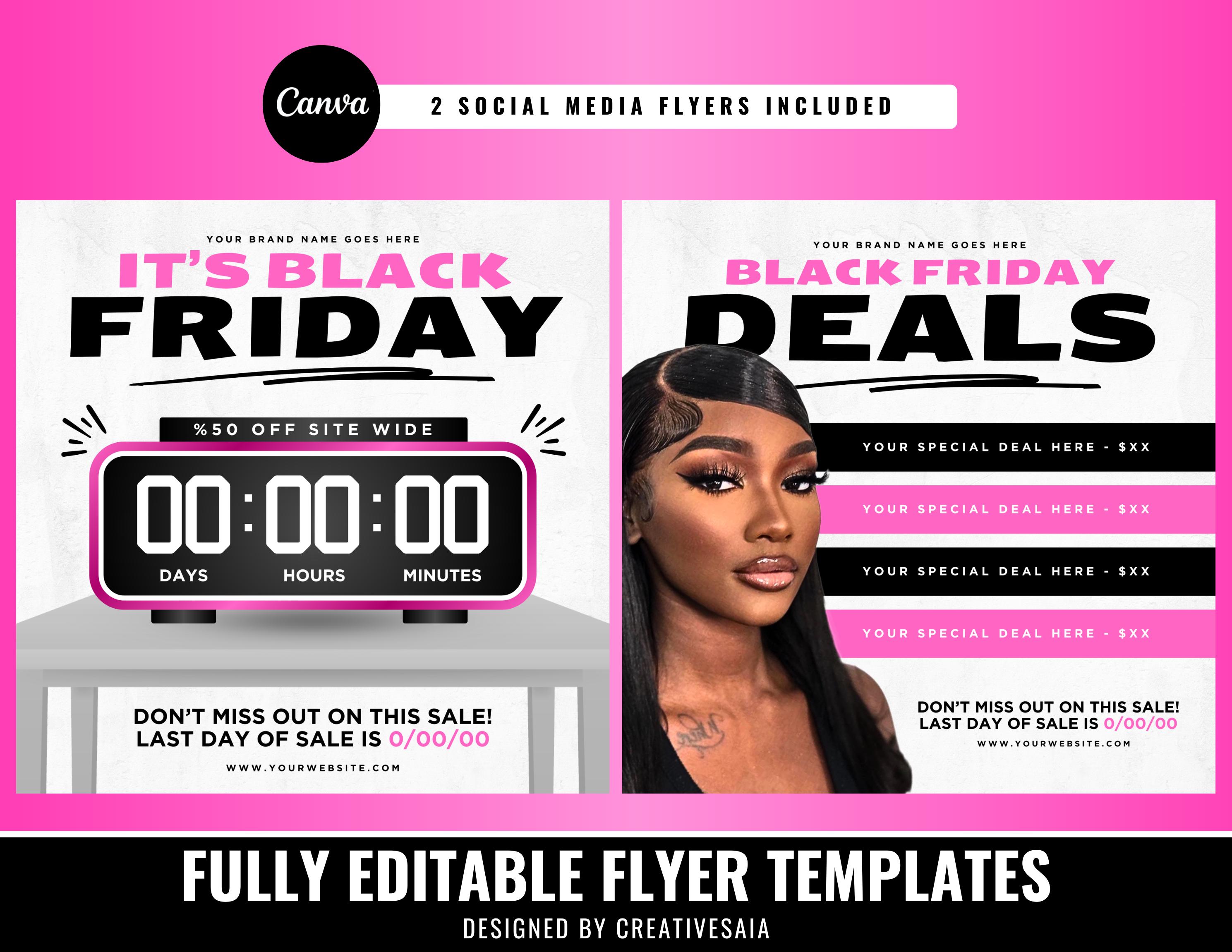 2 Black Friday Flyers | Customizable DIY Business Bundle | Social Media ...