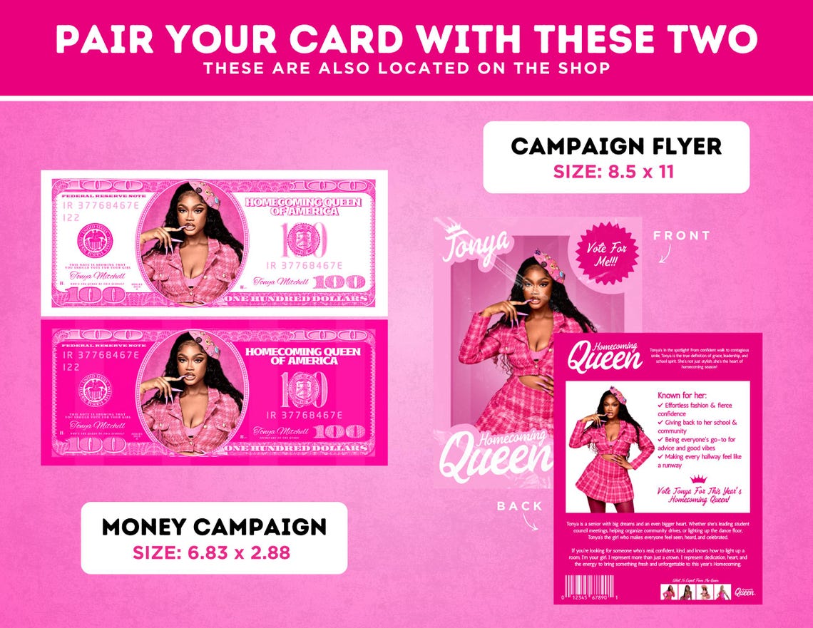 Homecoming Queen License Card Template | DIY HOCO Card (digital ...