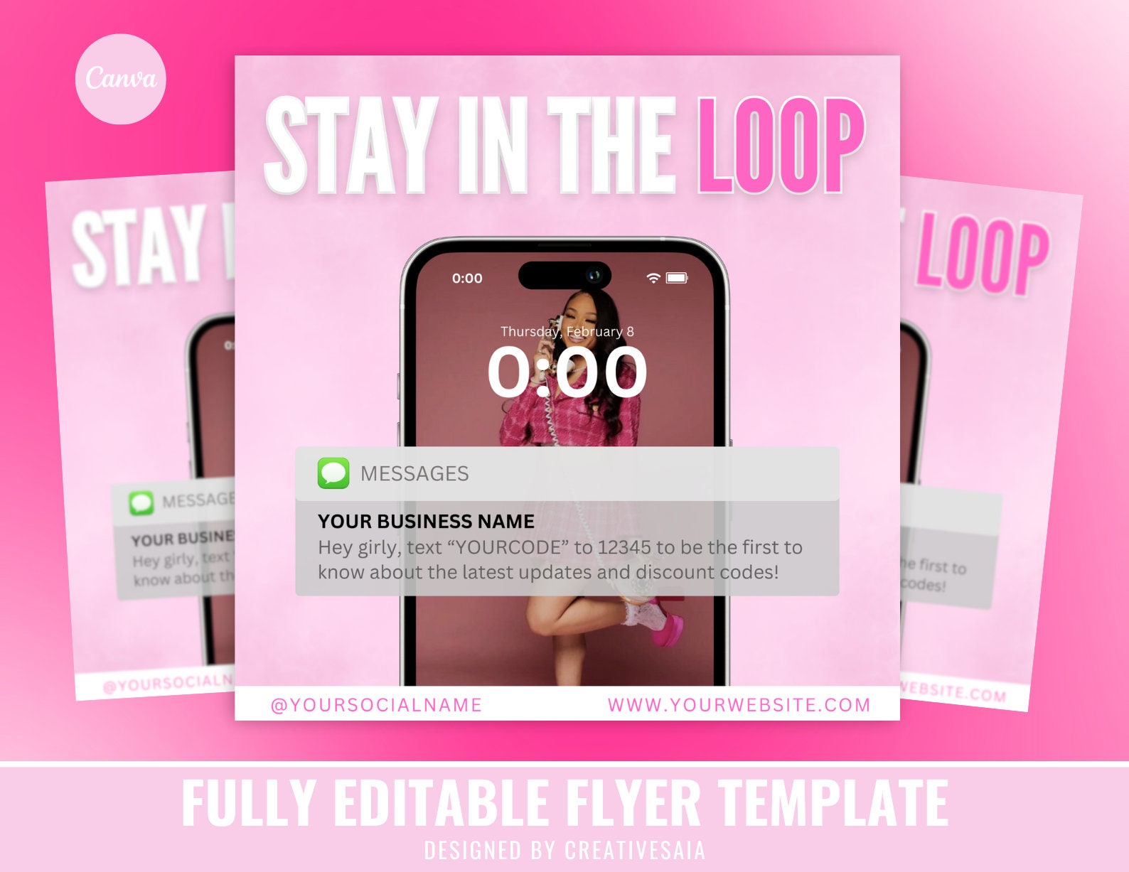 Text Alert Flyer Customizable DIY Business Flyer Social Media Flyer ...