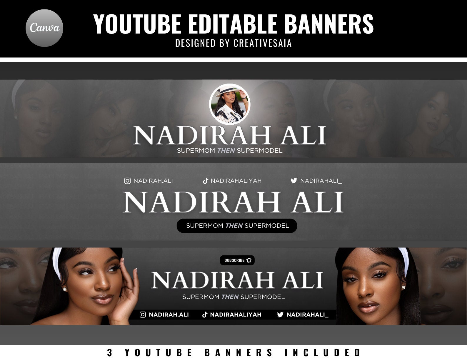 Youtube Banner Customizable DIY Youtube Banner Youtube Branding ...