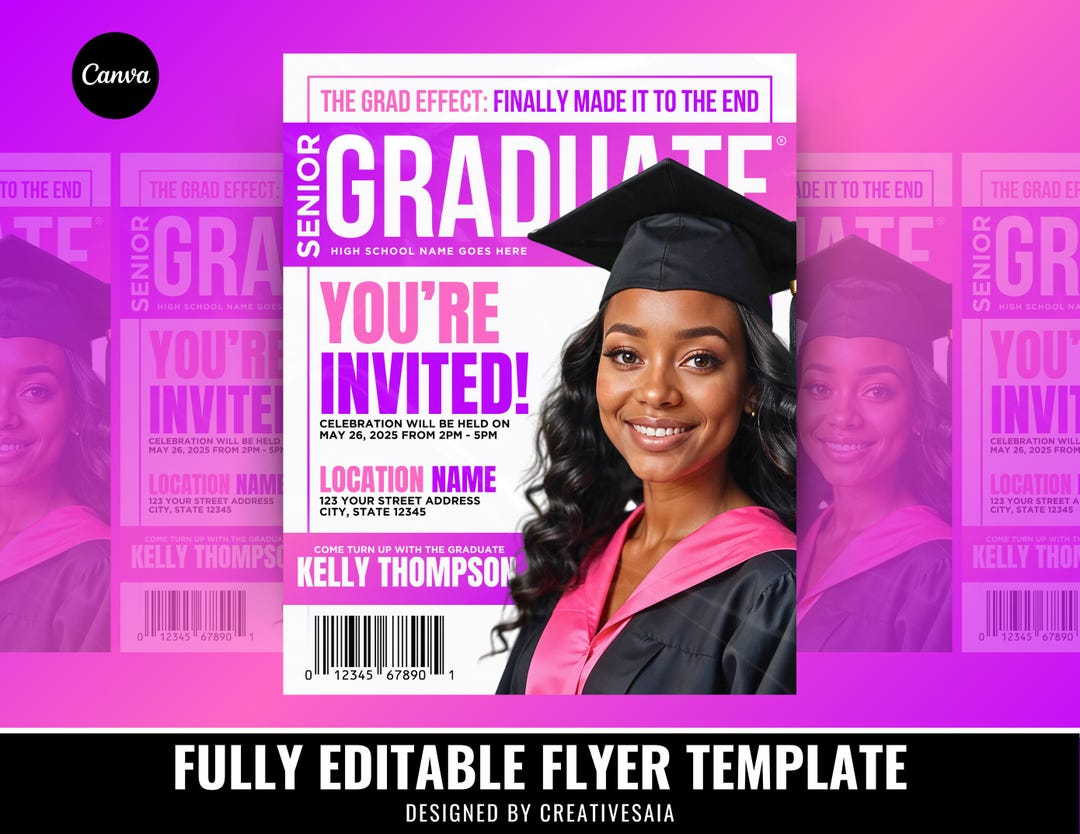 Graduation Flyer | Customizable DIY Invitation Flyer | Graduation ...