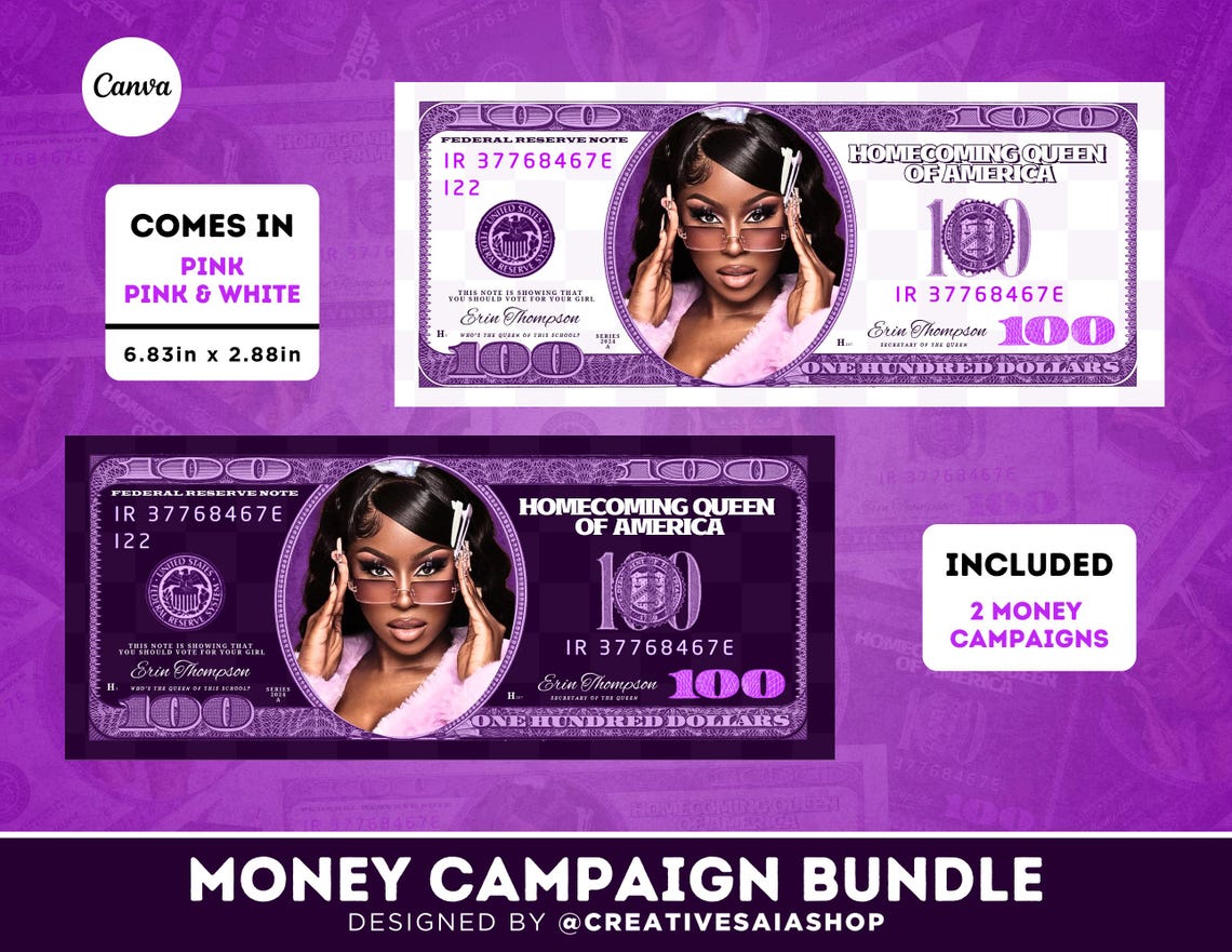 Homecoming Queen Money Campaign Template | DIY Customizable (digital ...