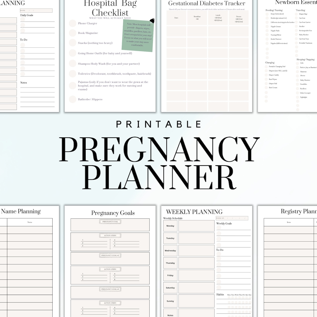 Pregnancy Printable, Birth Plan, Baby Name Ideas, Registry List ...