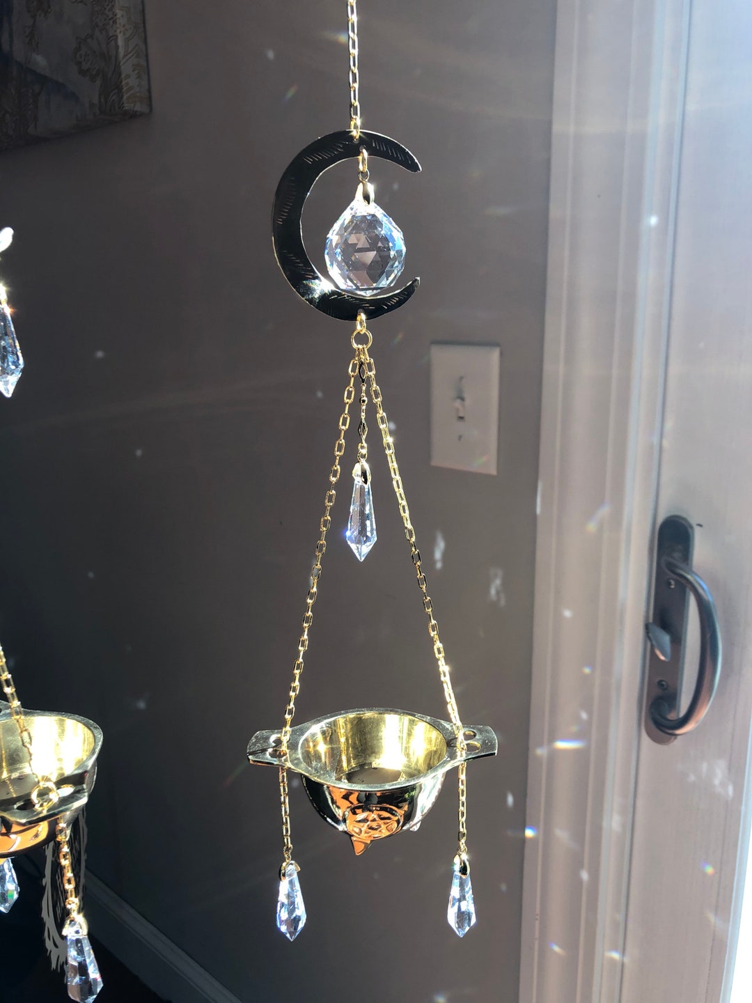 Moon Crystal Cauldron Suncatcher - Etsy