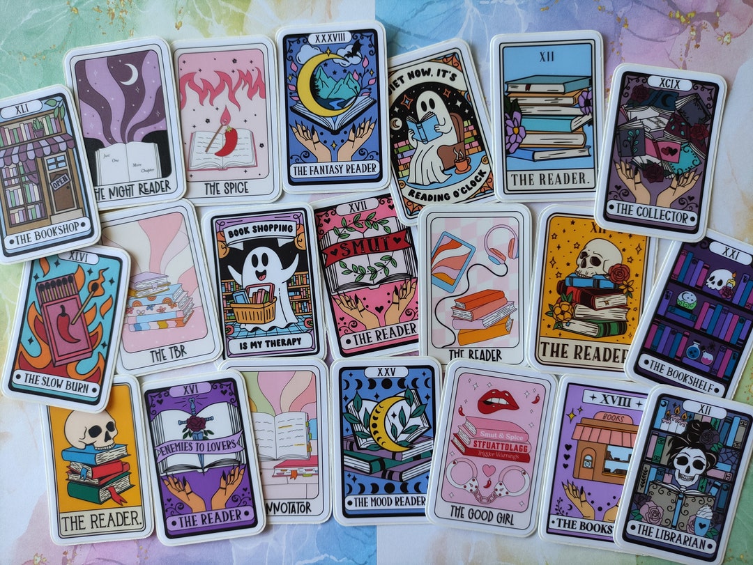 Tarot Cards the Reader Bookish Book Lover Bookworm Vinyl Stickers ...