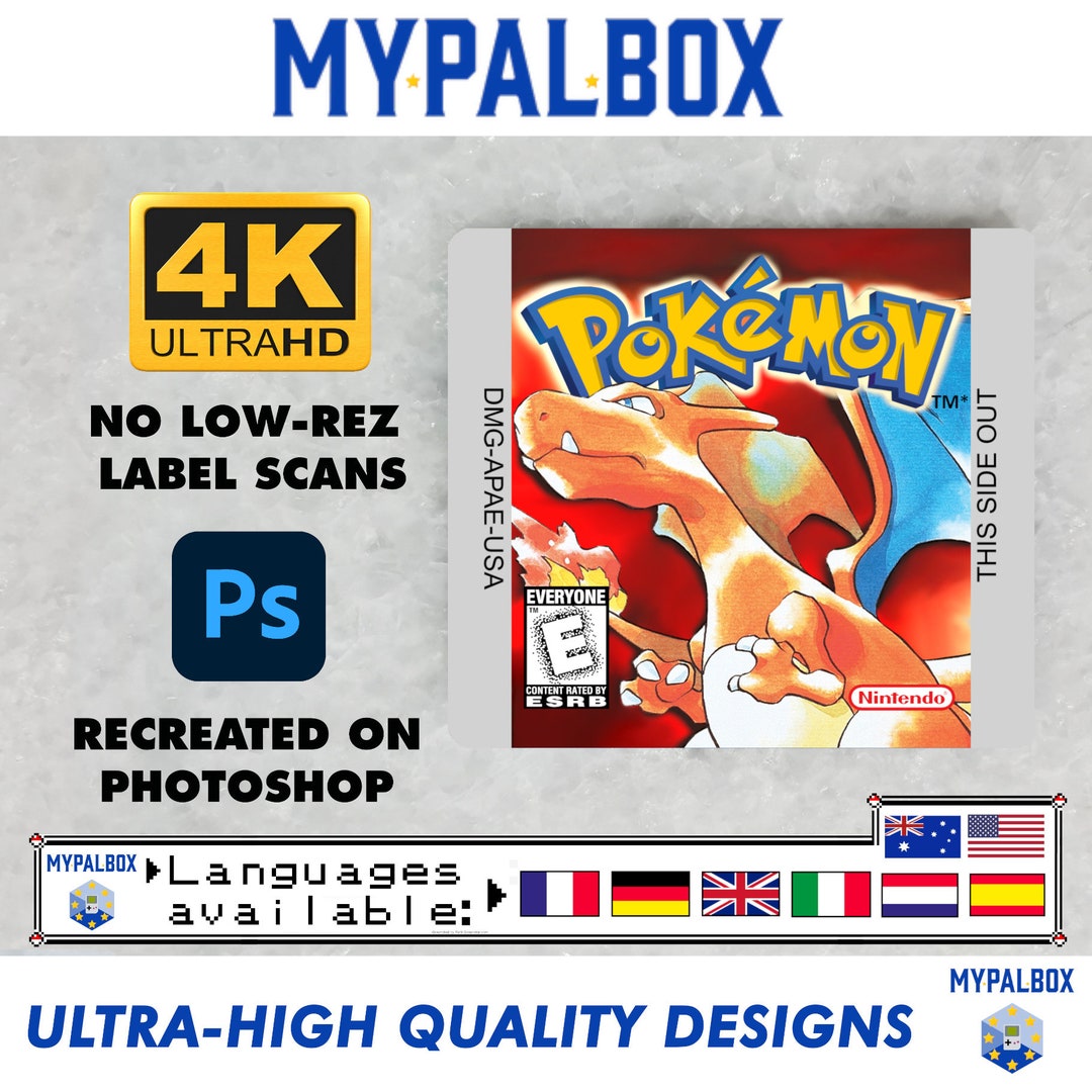 Gameboy Label for Pokémon Red (PAL/USA) | Highest Fidelity Available ...