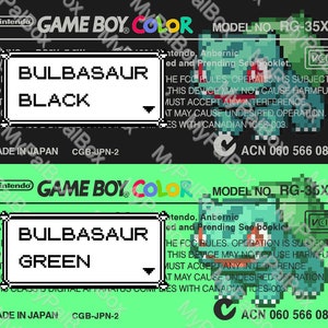 Holographic Pokémon Back Label for Gameboy Color | Custom Pokémon ...