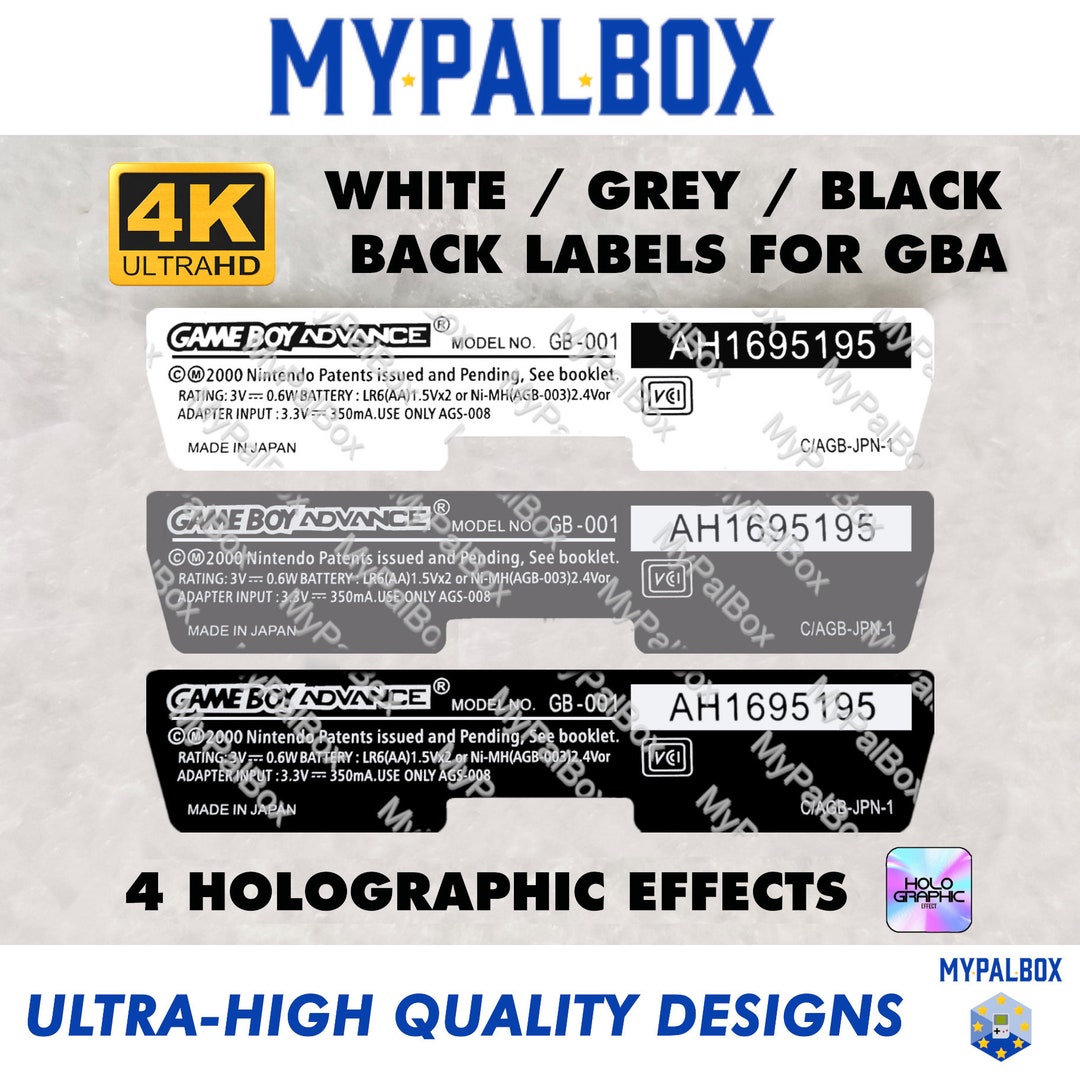 Holographic Back Label for Gameboy Advance | Highest Fidelity Available ...