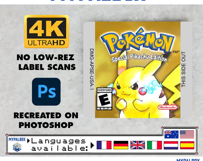 Gameboy Label for Pokémon Yellow PAL/USA Highest Fidelity Available ...