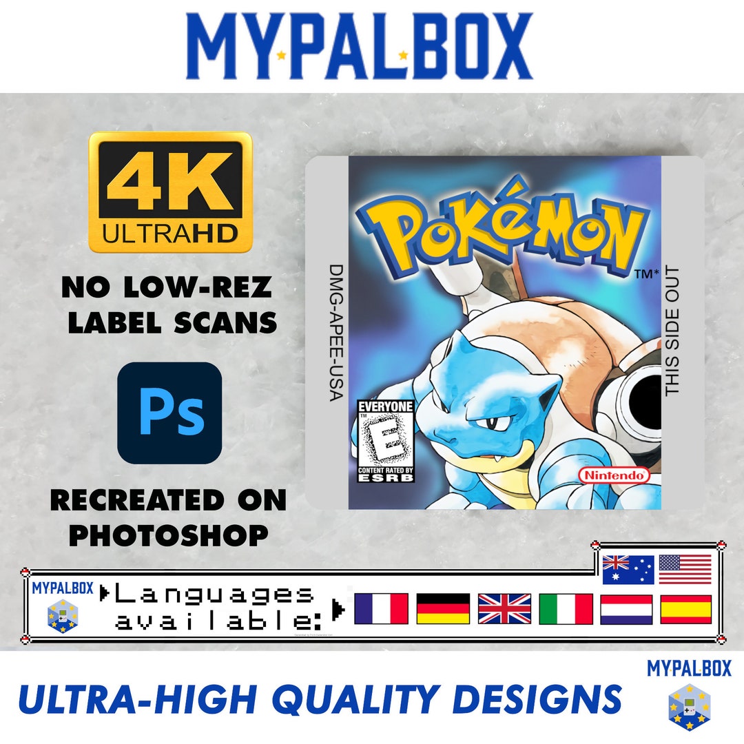 Gameboy Label for Pokémon Blue (PAL/USA) | Highest Fidelity Available ...