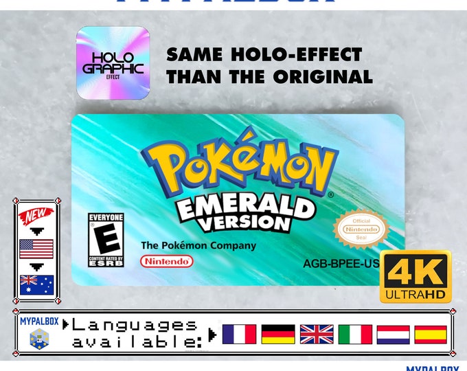 Holographic Gameboy Label for Pokémon Emerald (PAL/USA) | Highest ...
