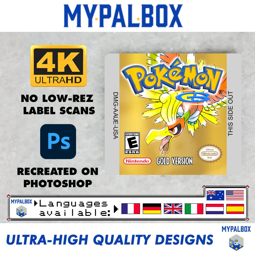 Gameboy Label for Pokémon Gold (PAL/USA) | Highest Fidelity Available ...