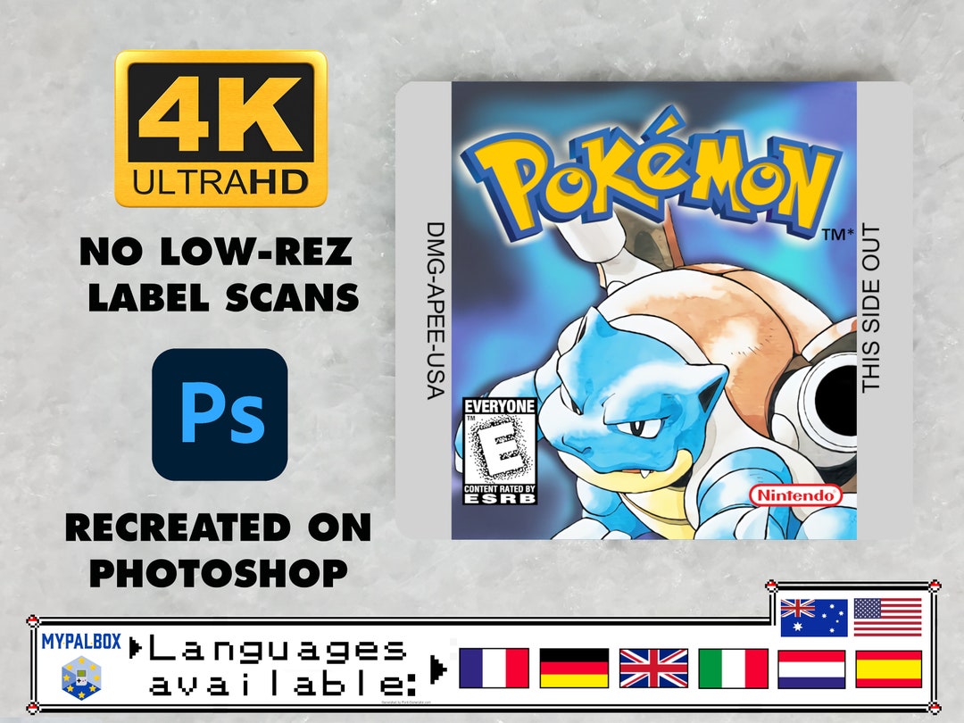 Gameboy Label for Pokémon Blue PAL/USA Highest Fidelity - Etsy