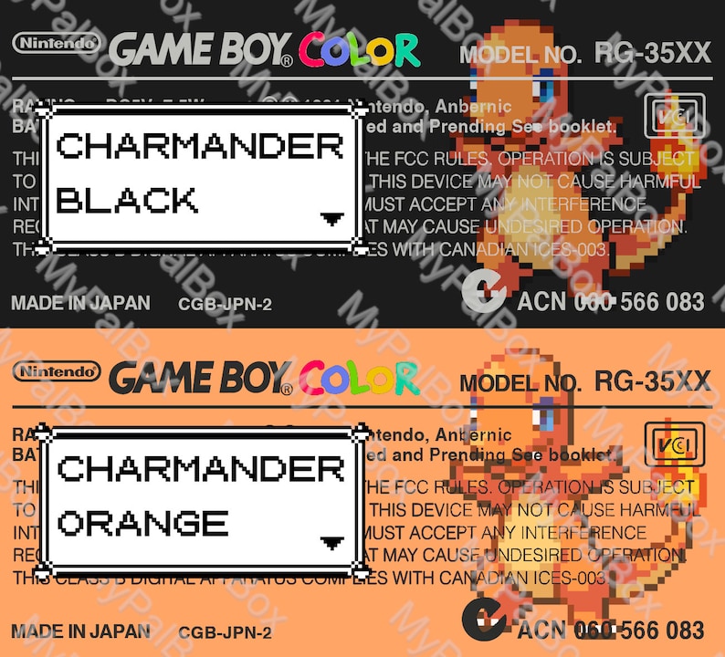 Holographic Pokémon Back Label for Gameboy Color | Custom Pokémon ...