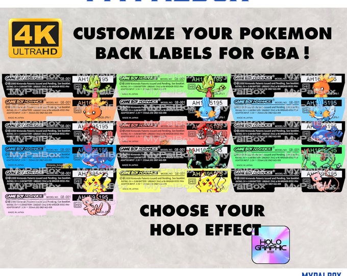 Holographic Pokémon Back Label for Gameboy Advance | Custom Pokémon ...