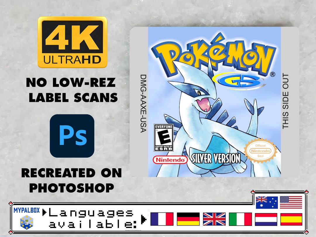 Gameboy Label for Pokémon Silver PAL/USA Highest Fidelity - Etsy