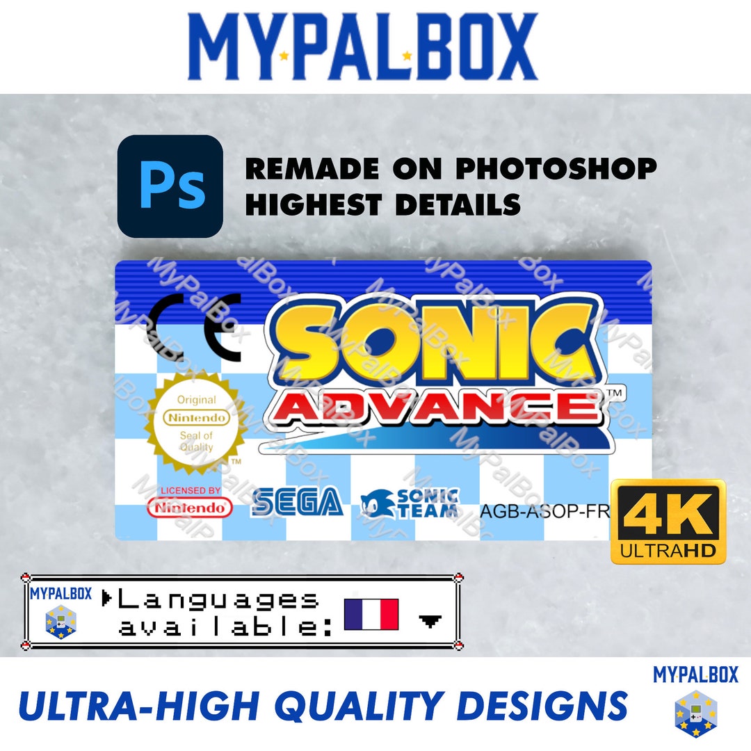 Gameboy Label for Sonic Advance (fr) on Gameboy Advance | Custom ...