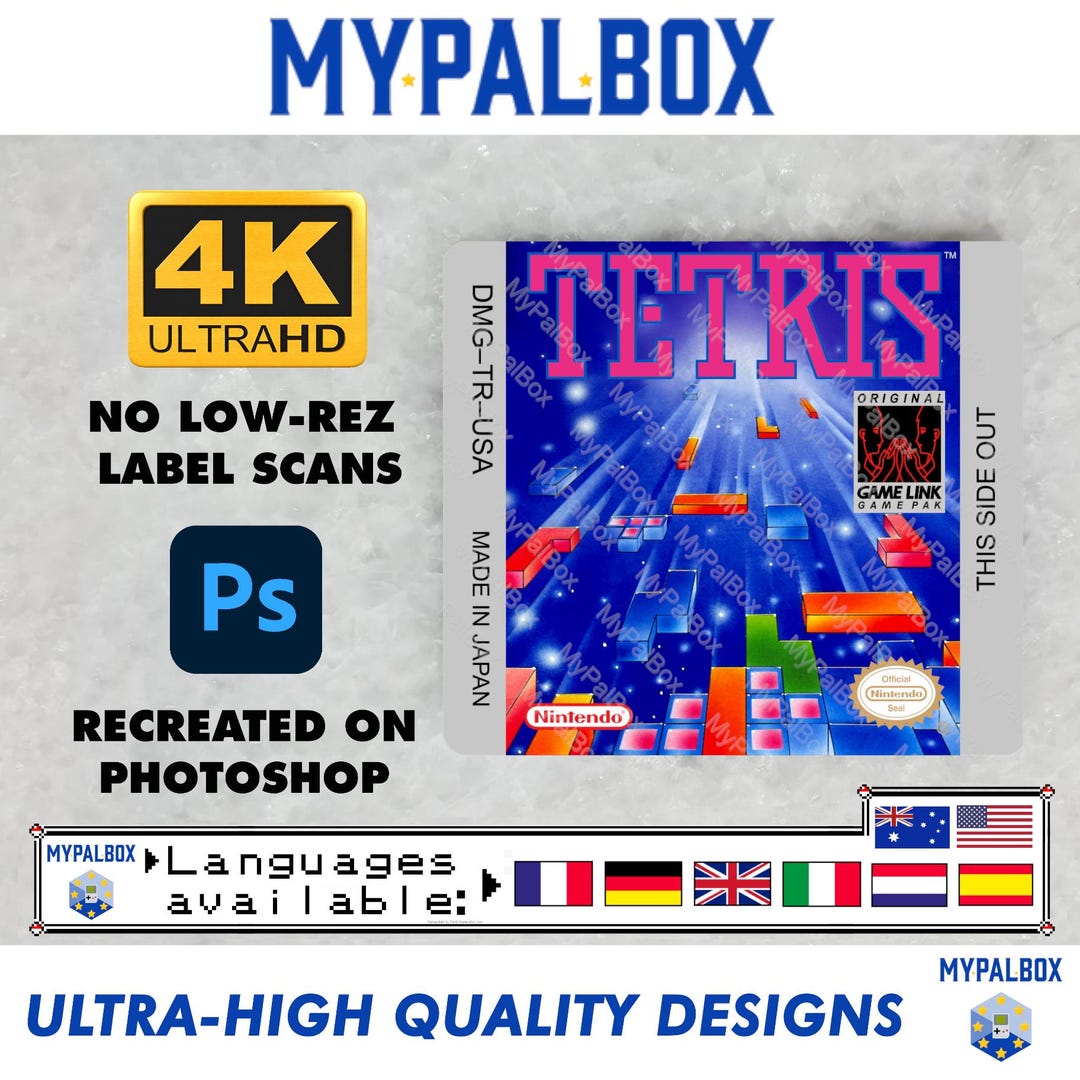 Gameboy Label for Tetris on Gameboy (eu/aus/usa) | Custom Reproduction ...