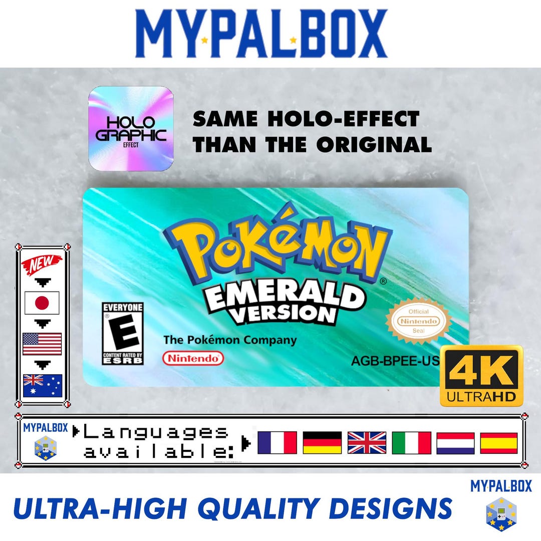 Holographic Gameboy Label for Pokémon Emerald (PAL/USA/JAP) | Highest ...