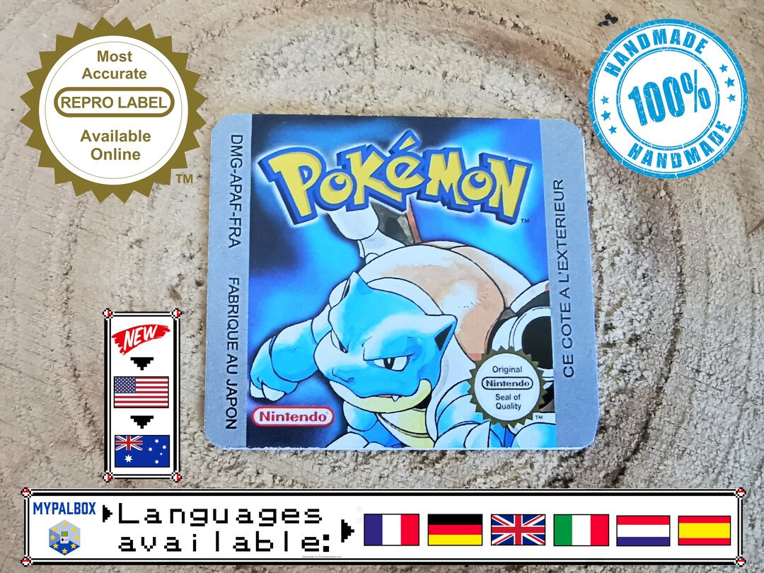 Gameboy Label for Pokémon Blue PAL/USA Highest Fidelity - Etsy UK