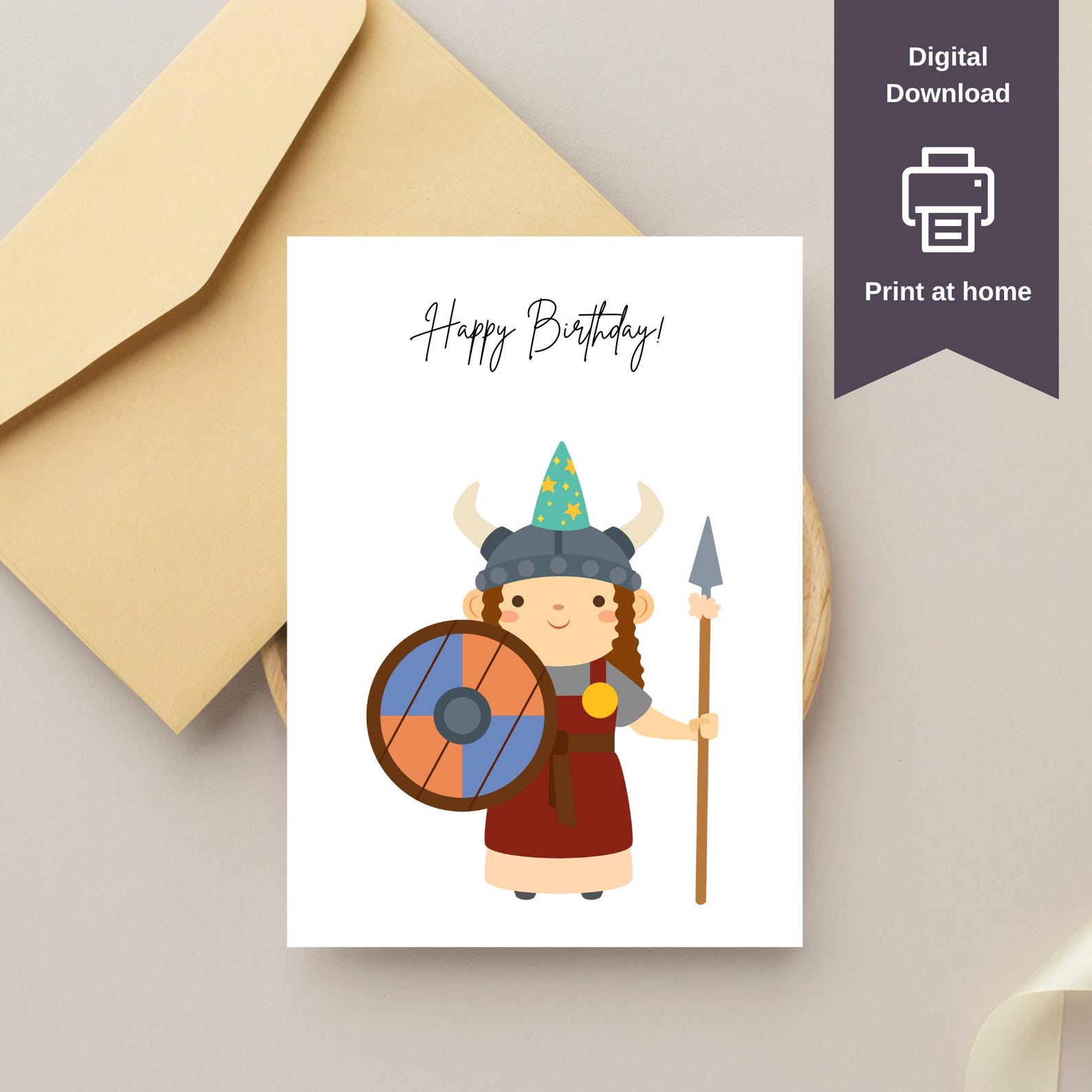 Printable Happy Birthday Viking Card, Birthday Card, Greeting Card, for ...