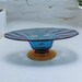 Vintage Blenko Azure/topaz Glass Footed Console Bowl 5.5t X 14l X 6.5W ...