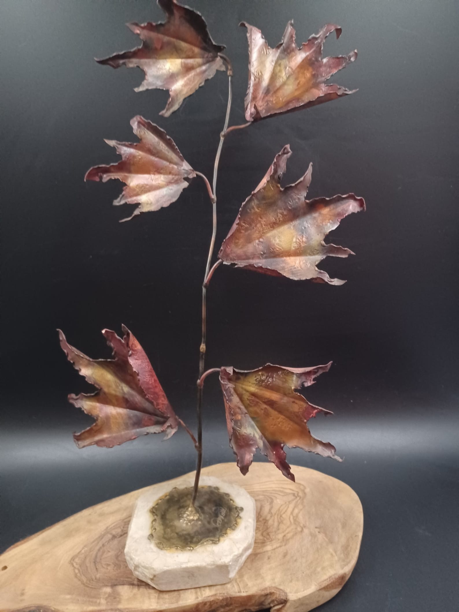 Vintage Signed Copper Leaf Sculpture 14t X 8l X 3.5w - Etsy