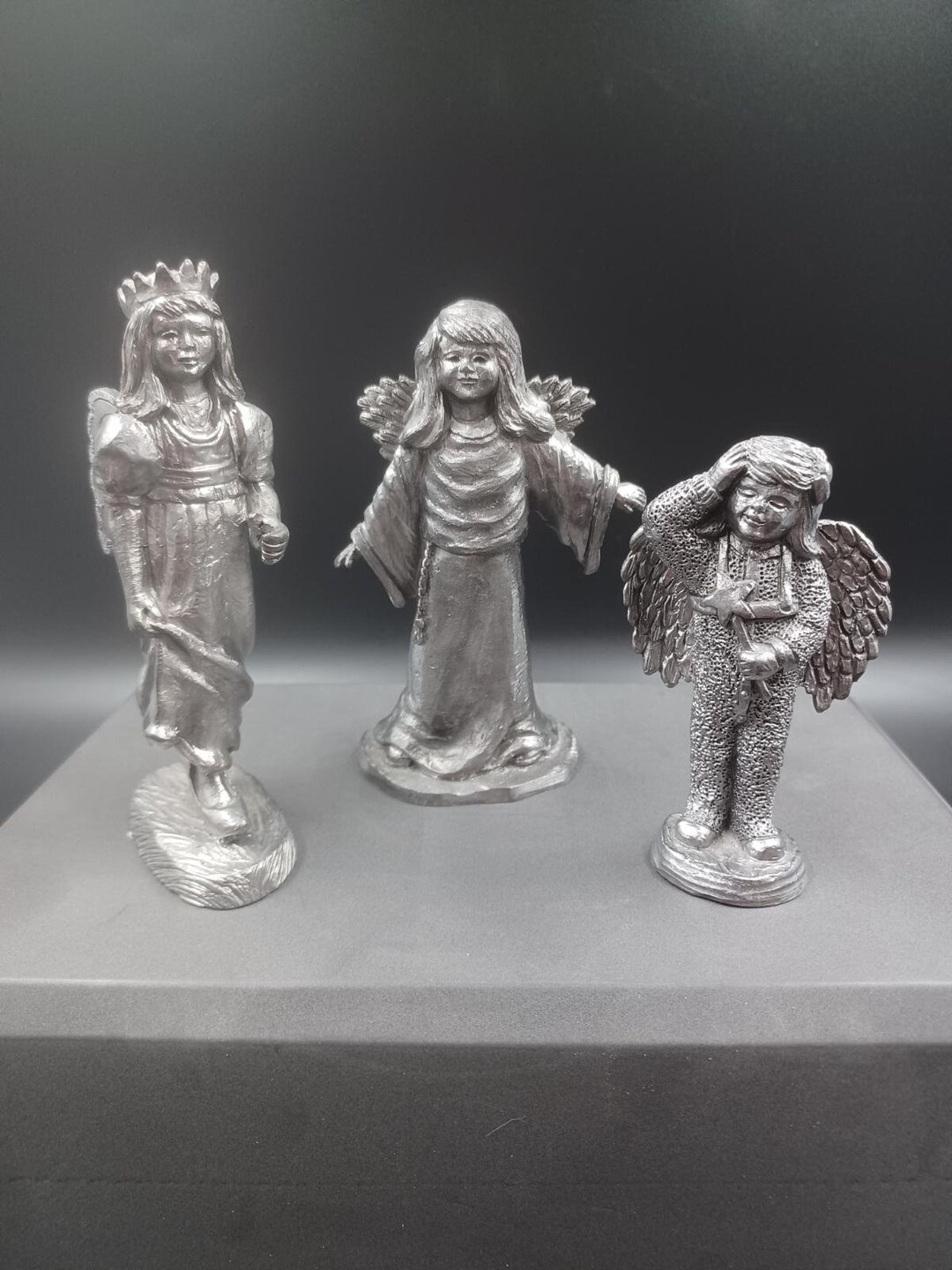 Vintage Michael Ricker Pewter Angel Collection - 1999-2000 - SET OF 3 ...