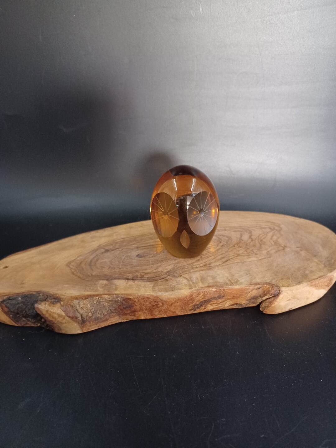 Vintage Amber Etched Glass Owl Paperweight 2.75t X 2l X 1w Base - Etsy