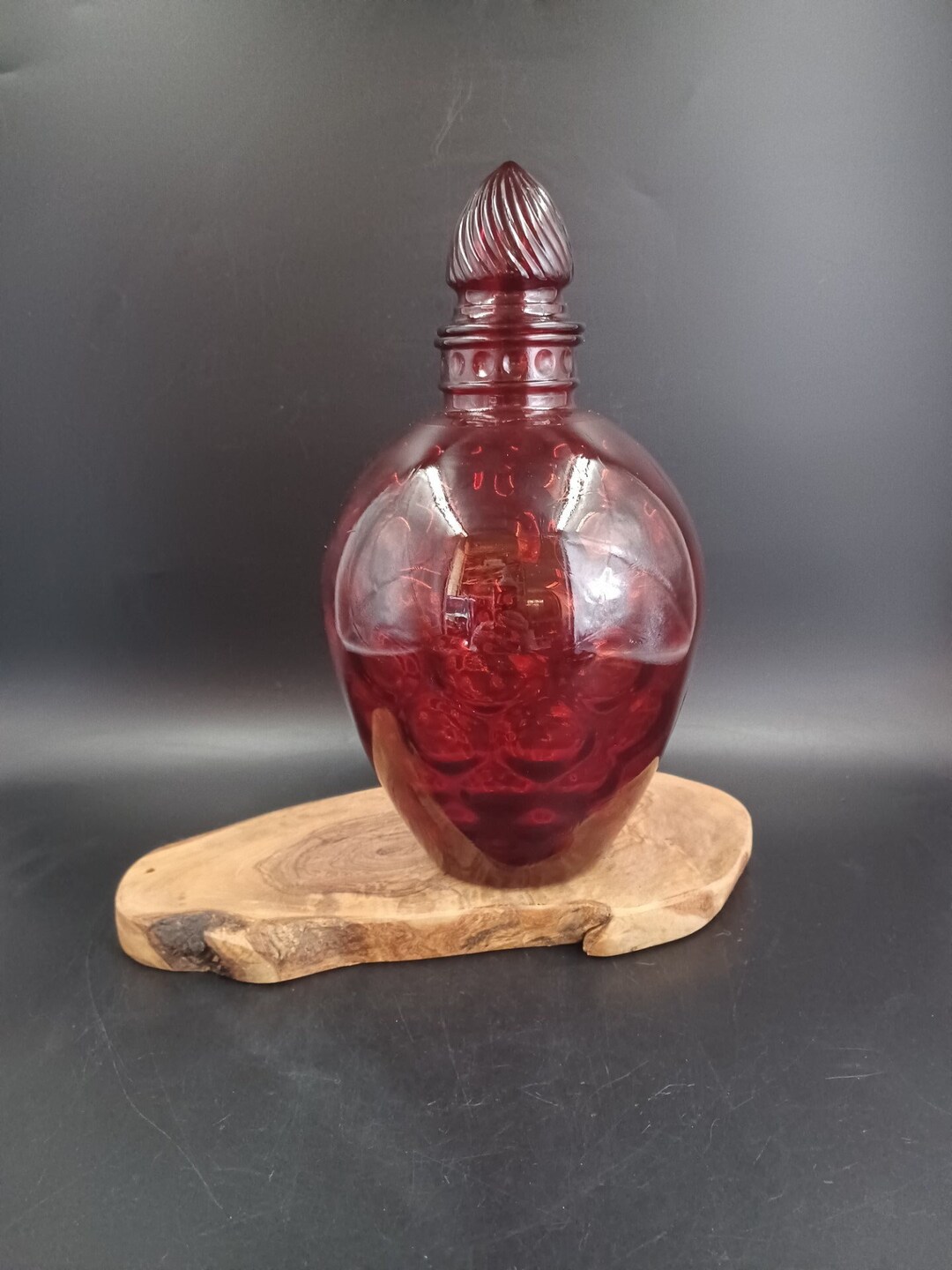 Vintage Wheaton Ruby Red Optic Honeycomb Decanter - 11"t X 5.25"l X 3"w ...