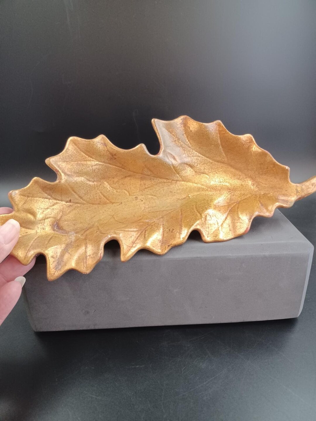 Vintage Ceramic Gold Leaf Tray 10.5l X 4.25w - Etsy