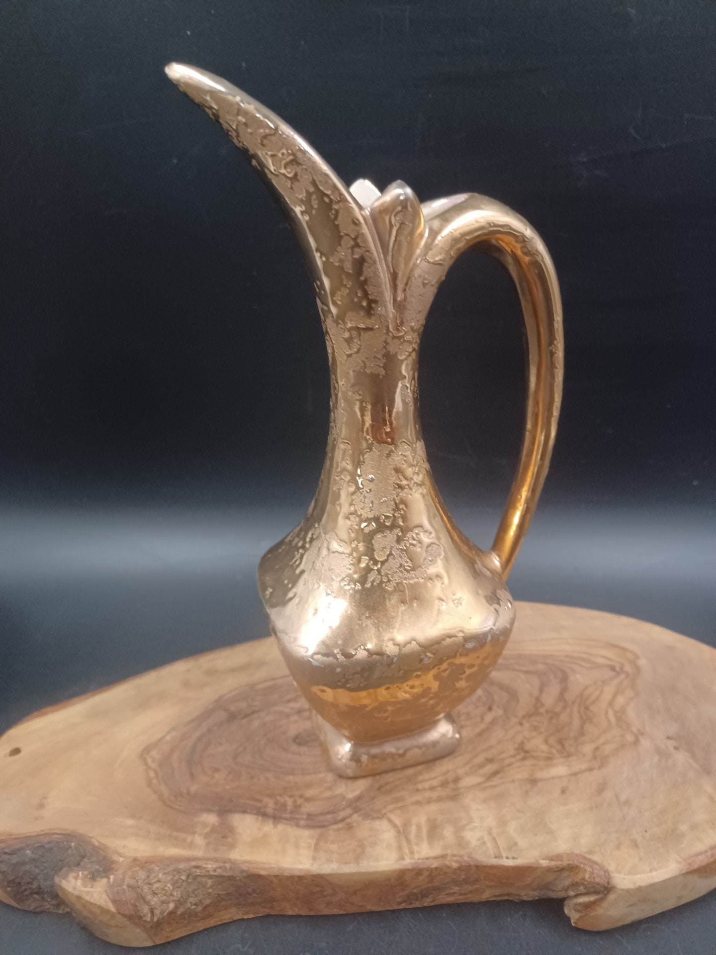 Vintage Weeping Gold Pitcher - 7.75"t X 4"l X 1.75"w @ Base - Etsy