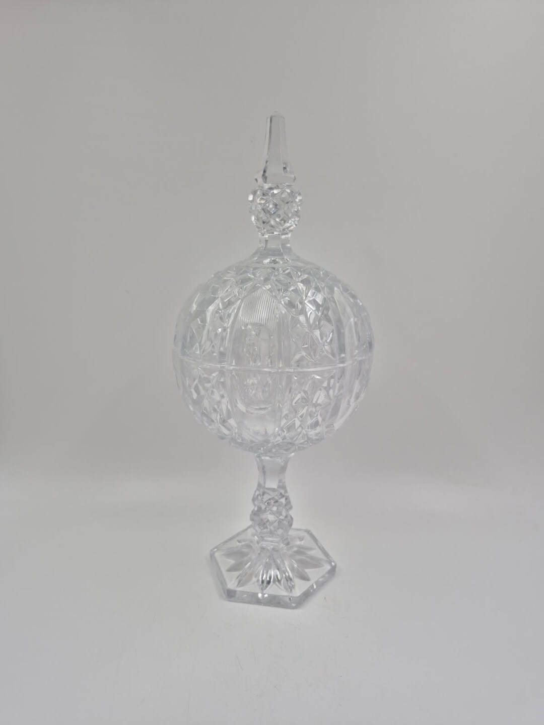 Vintage Pressed Glass Compote - 12.5"t X 5.75"r X 3.5"w @ Base - Etsy