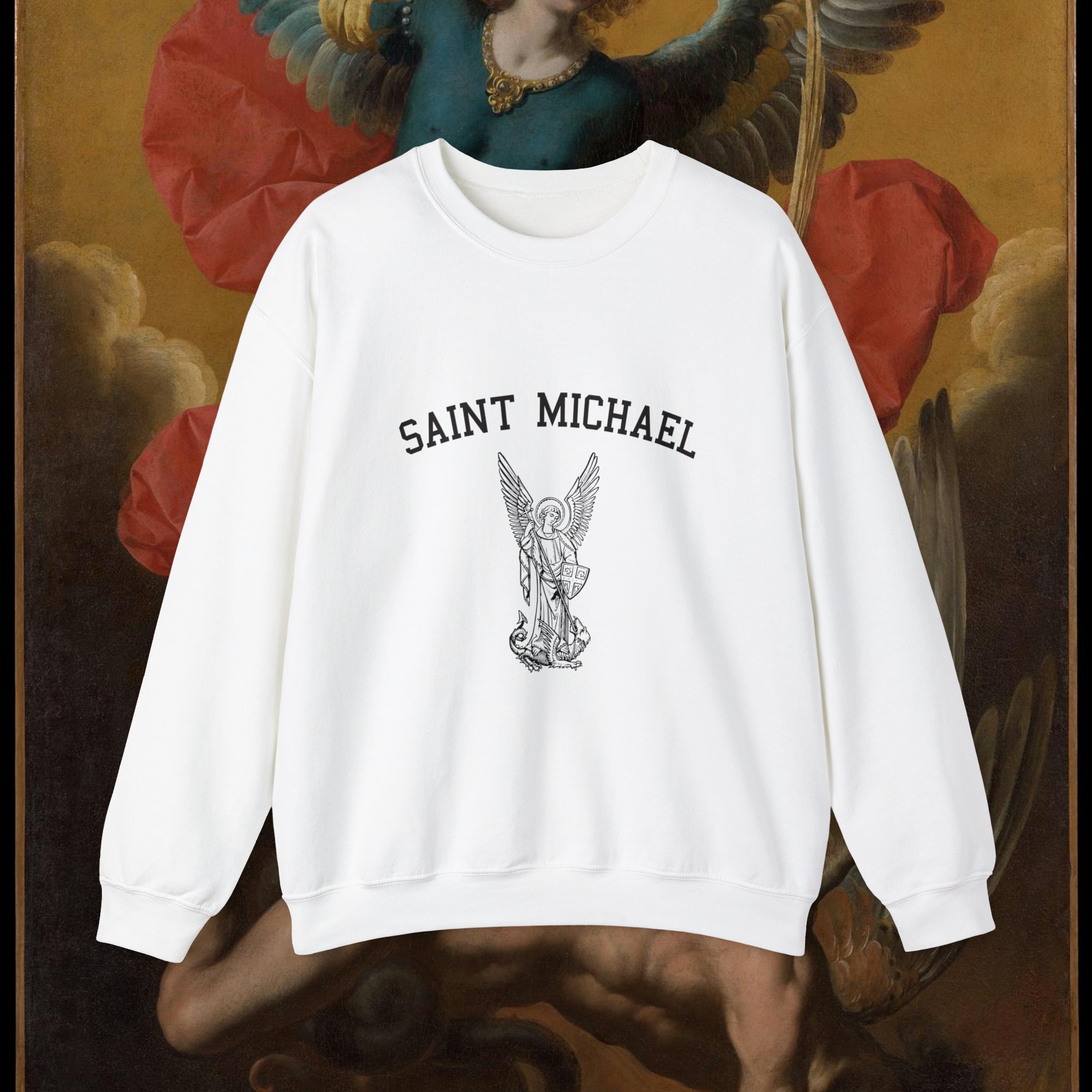Saint Michael Archangel Sweatshirt, Christian Sweatshirt, Catholic ...