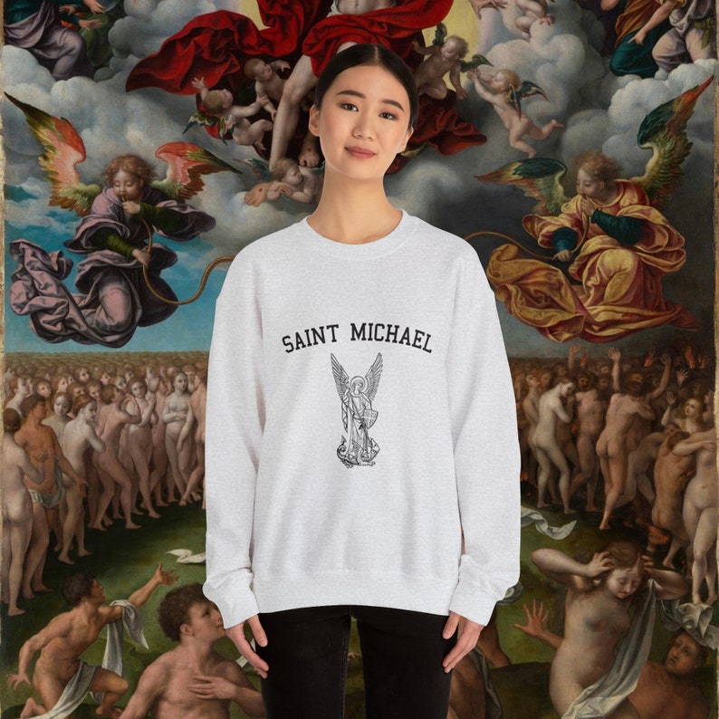 Saint Michael Archangel Sweatshirt, Christian Sweatshirt, Catholic ...
