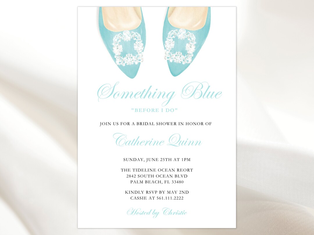 Bridal Tiffany Invitation Something Blue Invitation Shoes Tiffany Print ...
