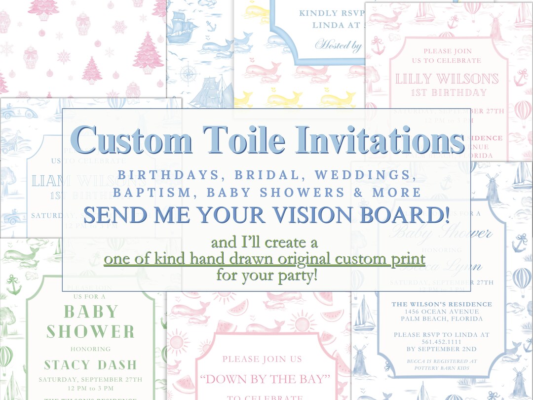 Custom Toile Print Design | Made-to-order Digital Download Pattern ...