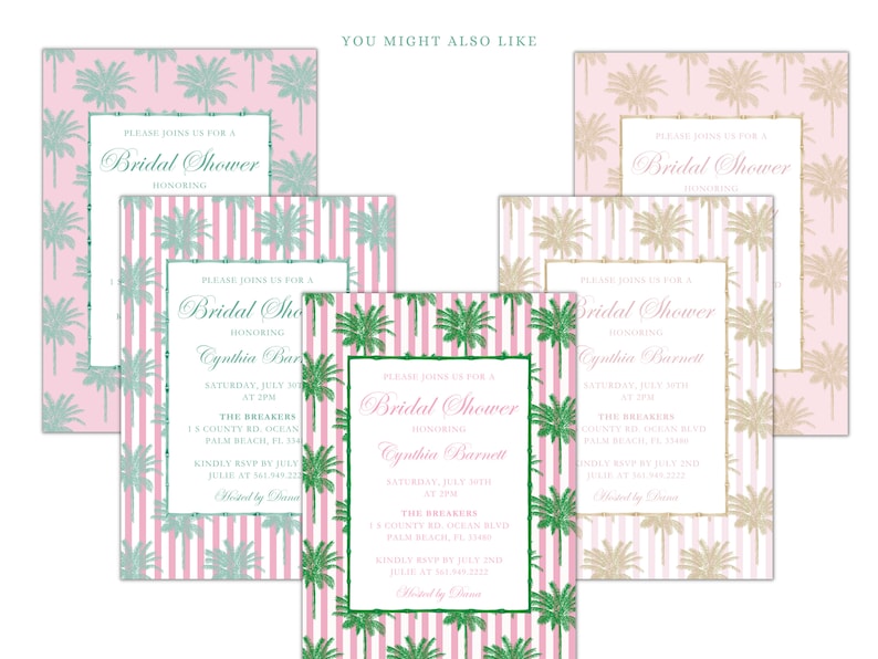 Pickleball Invitation Pink Printable Invitation | Palm Beach Pink ...