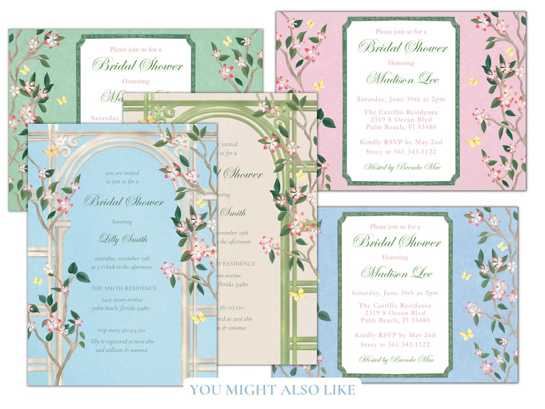 Grandmillennial Blue Ginger Jar and Navy Bamboo Border With White ...