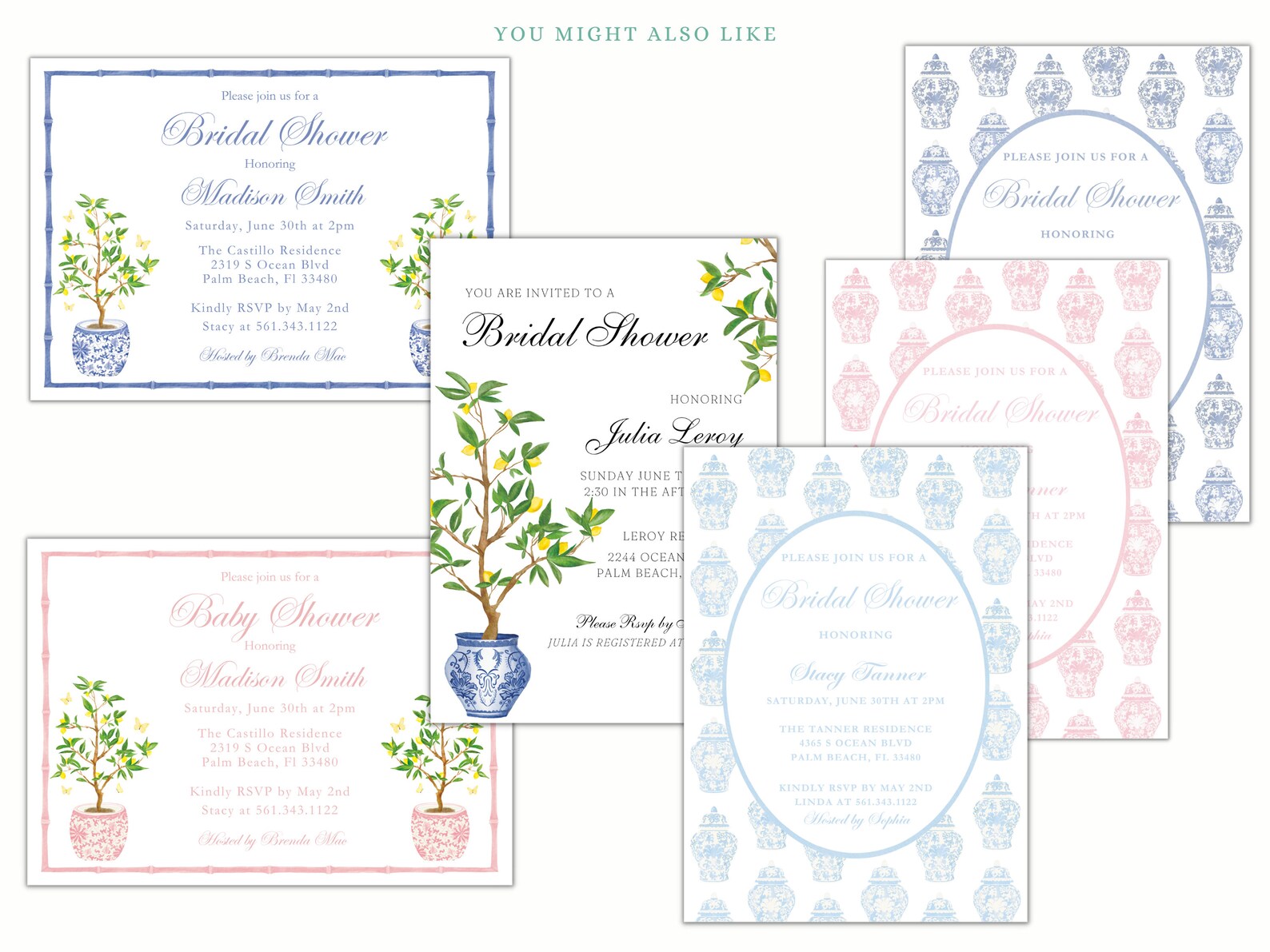 French Toile Chinoiserie Ginger Jar Invitation - Ginger Jar Invitation ...