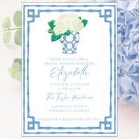 Nautical Boy Invitation Grand Millennial Blue Shower Boat Blue Toile ...
