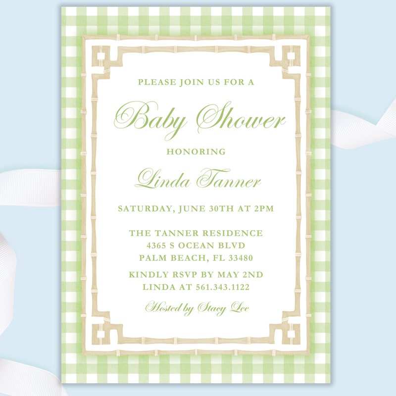 Gingham Invitation - Etsy